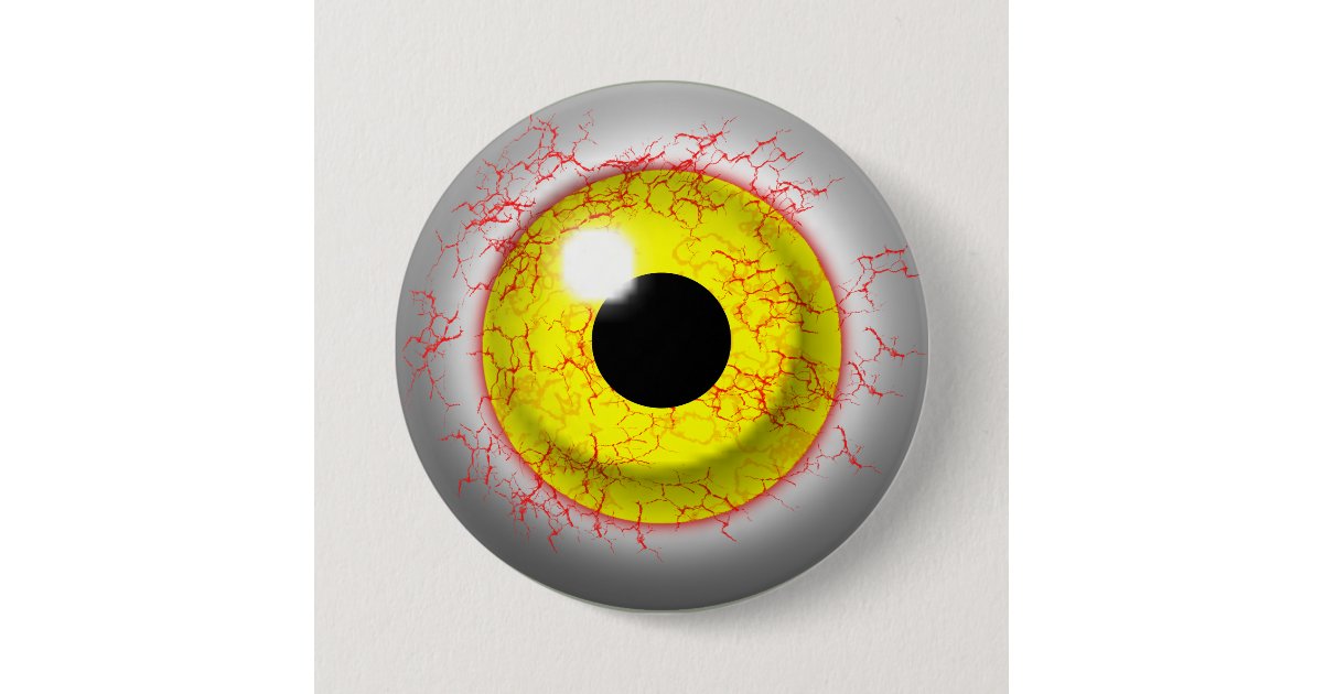Scary Bloodshot Zombie Eye Novelty Button | Zazzle