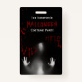 Scary Bloody Halloween Costume Party Black VIP Badge | Zazzle