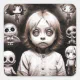 Scary Child with Hypnotizing Eyes Halloween Square Sticker | Zazzle