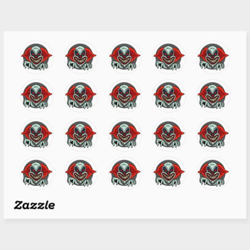 Scary Clown Classic Round Sticker | Zazzle