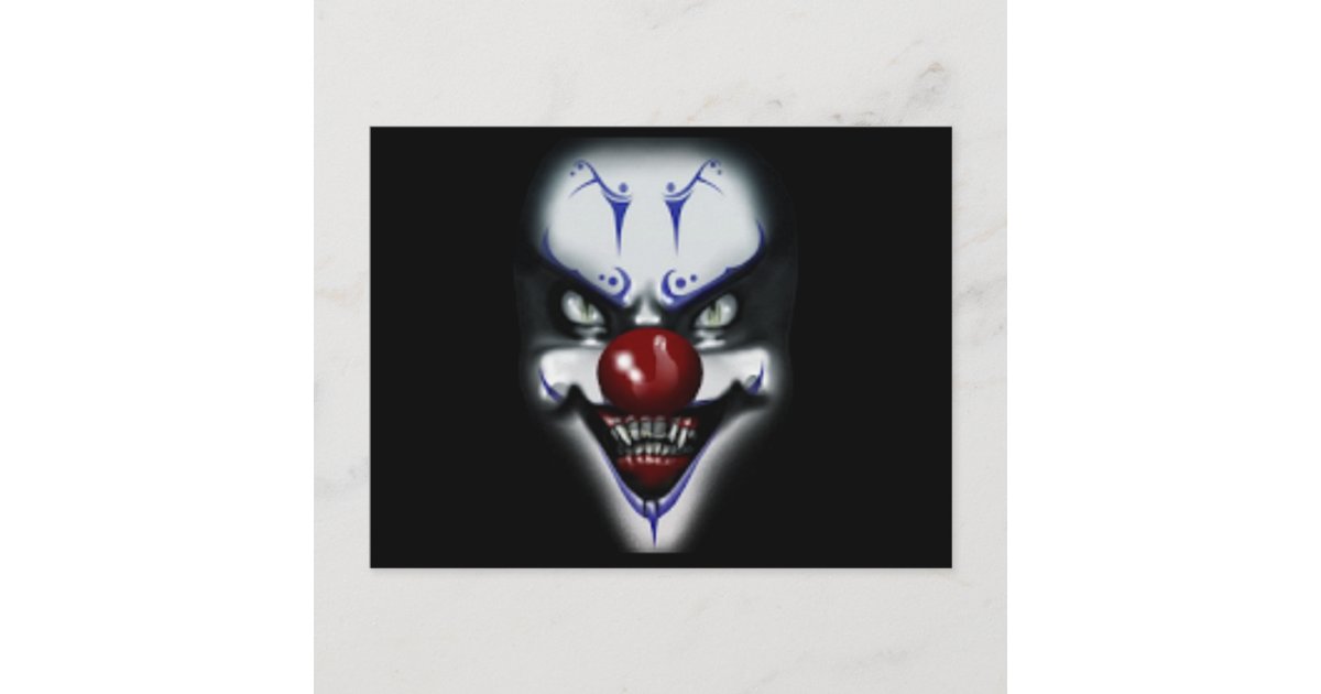 Scary Clown Postcard | Zazzle