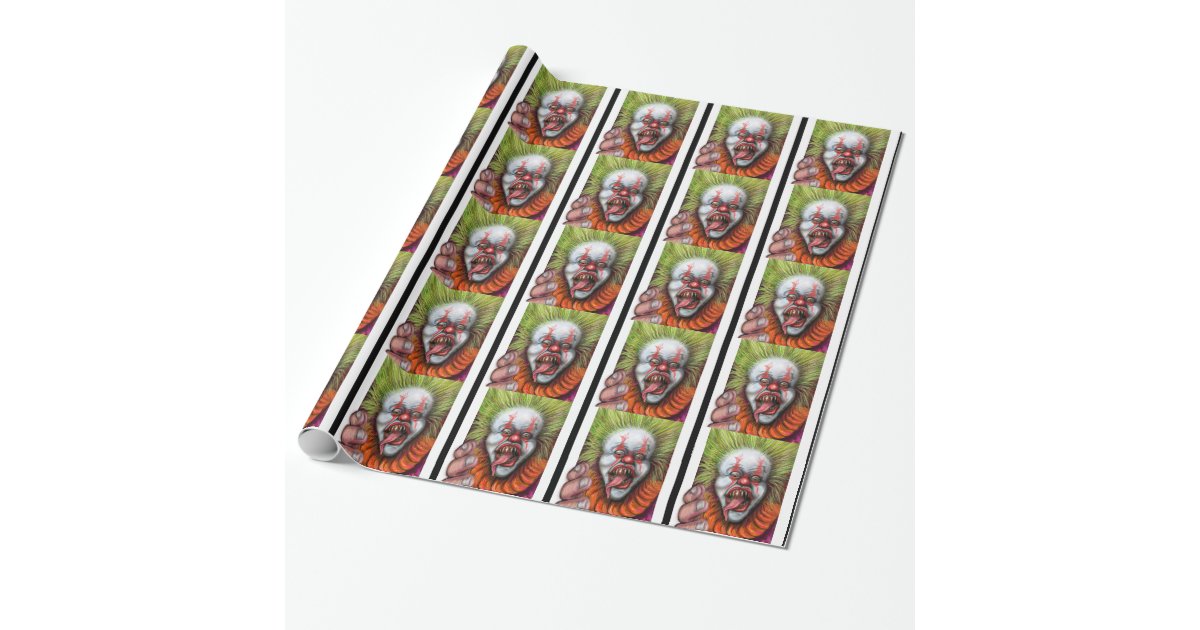 scary Clown Wrapping Paper | Zazzle