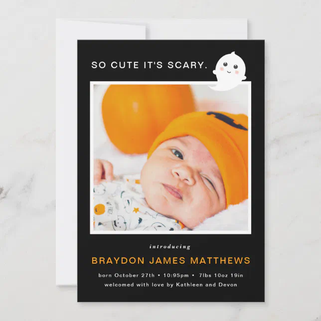Scary Cute Halloween Birth Announcement | Zazzle