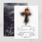 Scary Elegant Pumpkin Scarecrow Halloween Party Invitation | Zazzle