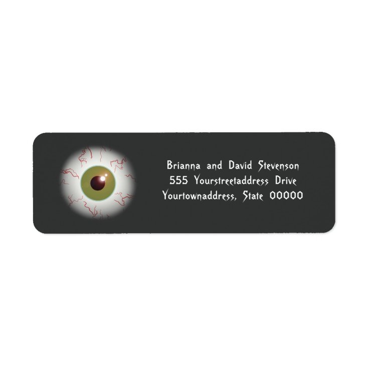 Scary Eye Ball Halloween Return Address Label | Zazzle