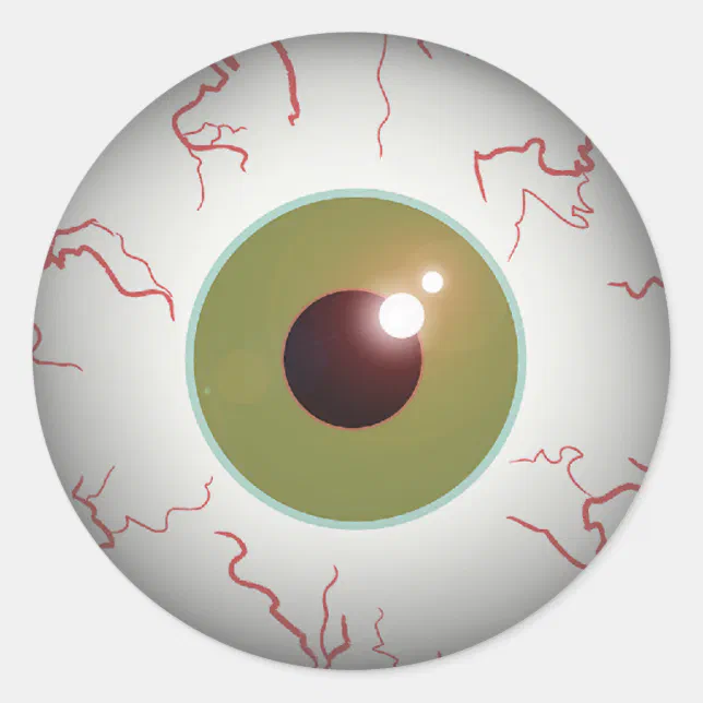 Scary Eyeball Eye Ball Halloween Classic Round Sticker | Zazzle