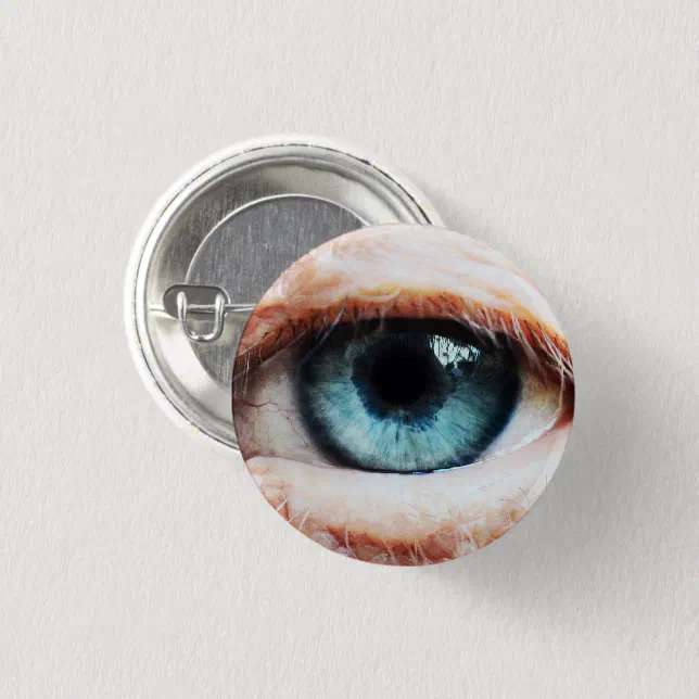 Scary Eyeball & Halloween Blue Eye /spooky zombie Button | Zazzle