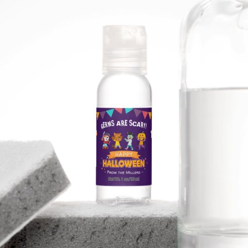 Scary Germs Halloween Kids Costume Party Hand Sanitizer | Zazzle