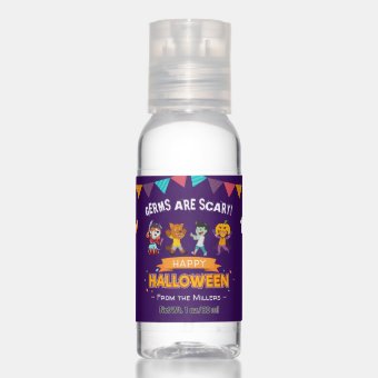 Scary Germs Halloween Kids Costume Party Hand Sanitizer | Zazzle