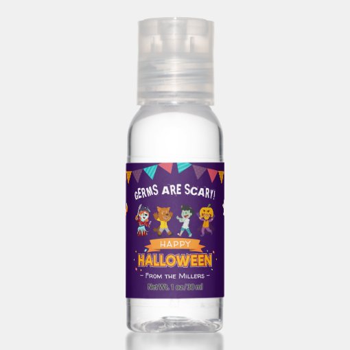 Scary Germs Halloween Kids Costume Party Hand Sanitizer | Zazzle