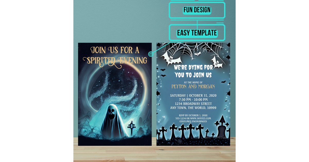 Scary Ghost Halloween Party Invitation | Zazzle