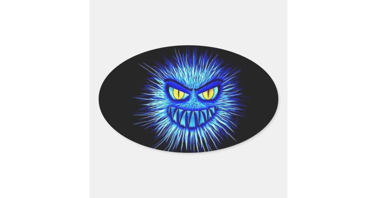 Scary Gory Ghoulish Halloween Illustration Oval Sticker | Zazzle