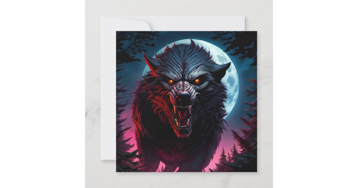 Scary Growling Werewolf Invitation | Zazzle