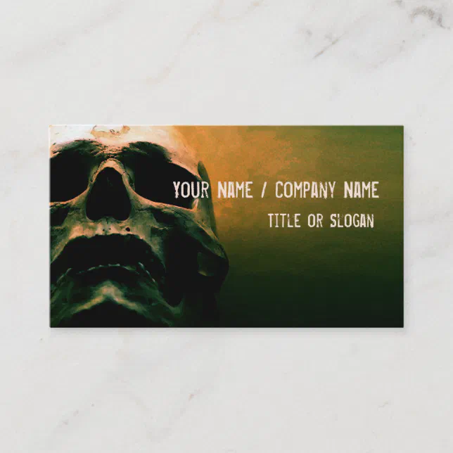 Scary grunge cool skull business card | Zazzle