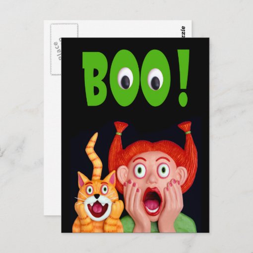 Scary Halloween Boo Postcard | Zazzle