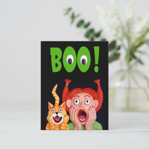 Scary Halloween Boo Postcard | Zazzle