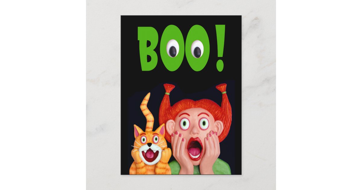 Scary Halloween Boo Postcard | Zazzle