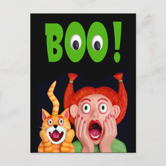 Scary Halloween Boo Postcard | Zazzle