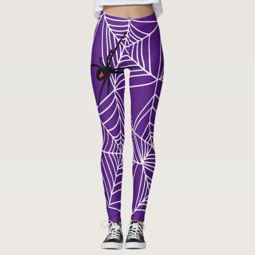 Scary Halloween Costume Black Widow Spider Web Leggings | Zazzle