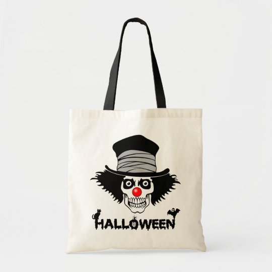 Scary Halloween Creepy Clown Skull Tote Bag | Zazzle.com