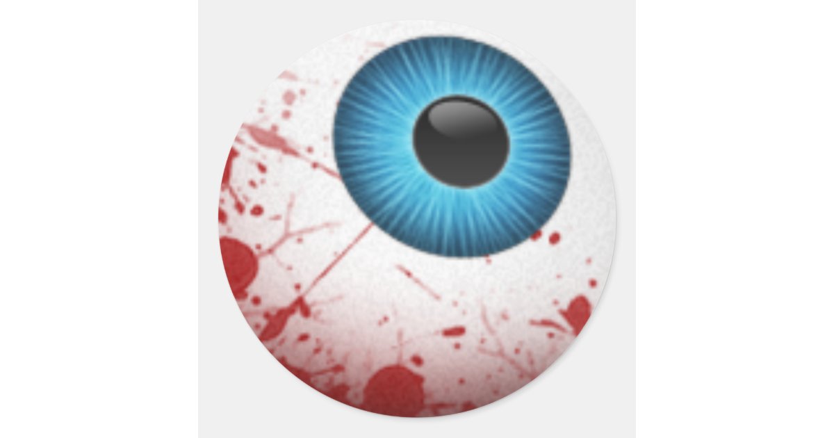 Scary Halloween Eyeball Classic Round Sticker | Zazzle