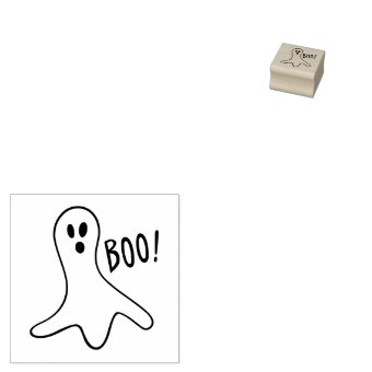 Scary Halloween Ghost BOO Fun Kids DIY Art Craft Rubber Stamp | Zazzle