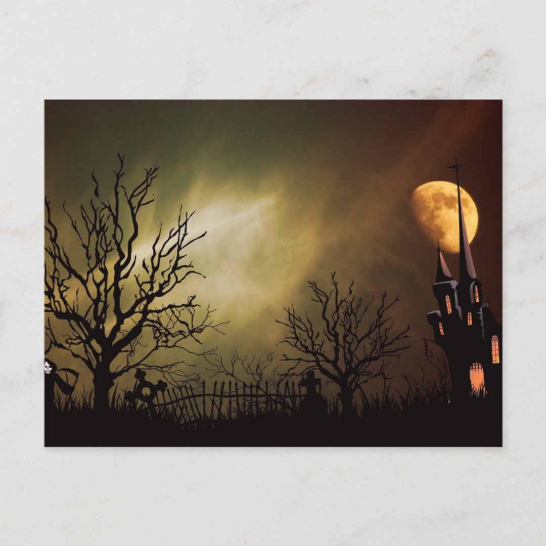 Scary Halloween Night Postcard | Zazzle