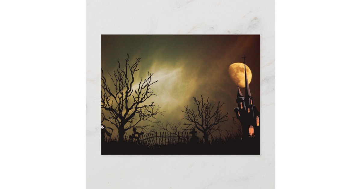 Scary Halloween Night Postcard | Zazzle