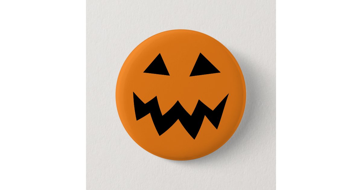 Scary Halloween pumpkin face carving buttons | Zazzle