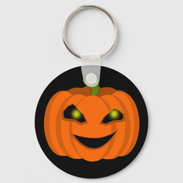 Scary Halloween Pumpkin Keychain | Zazzle