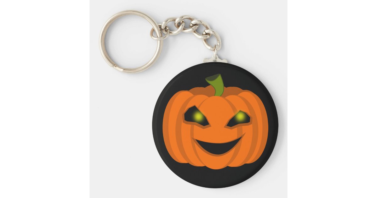 Scary Halloween Pumpkin Keychain | Zazzle.com