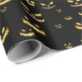 Scary Halloween Pumpkin Pattern Wrapping Paper | Zazzle