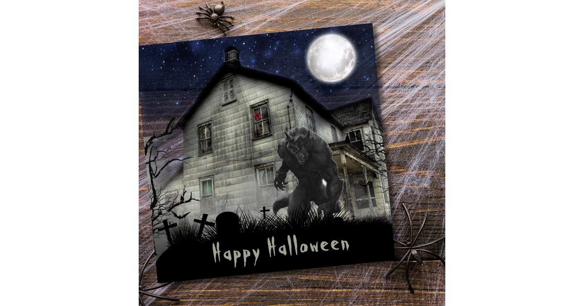 Scary Halloween Werewolf Card | Zazzle