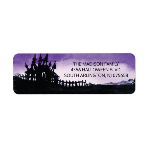 Scary Haunted House Halloween Return Address Label | Zazzle
