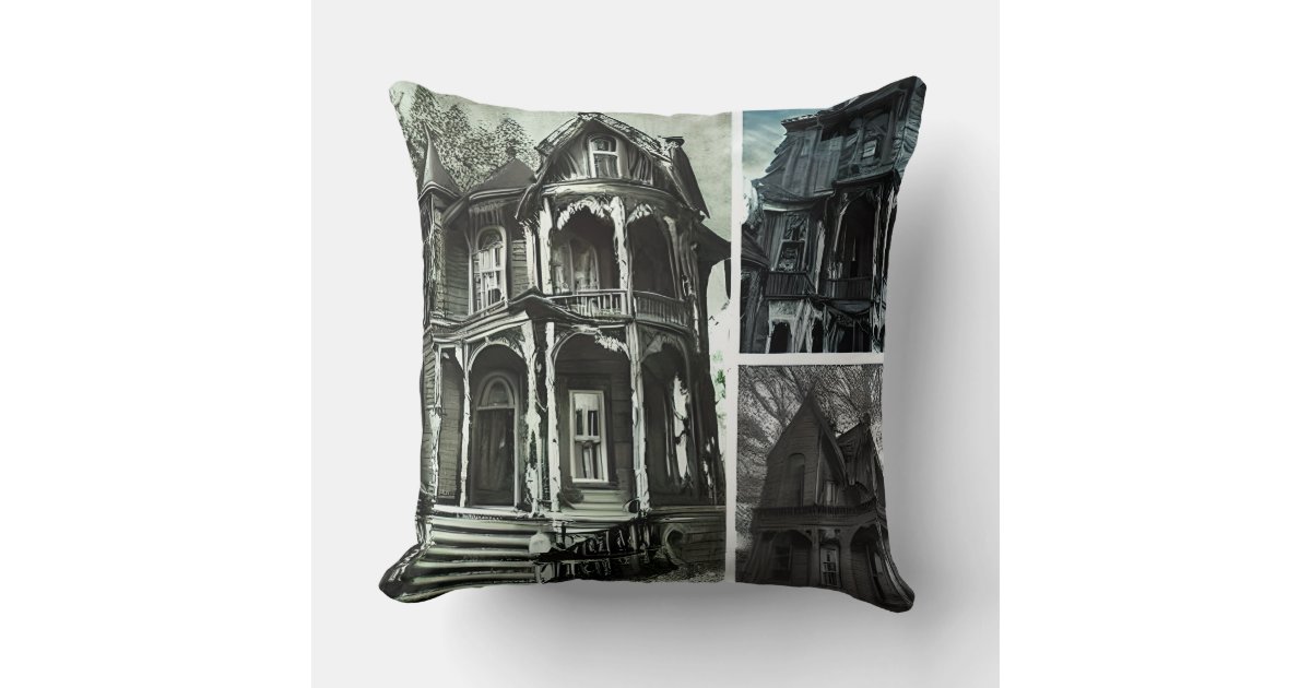 Scary Haunted Mansions Set Throw Pillow | Zazzle
