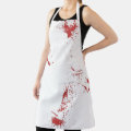 Scary Horror White and Red Blood Splatter Apron | Zazzle