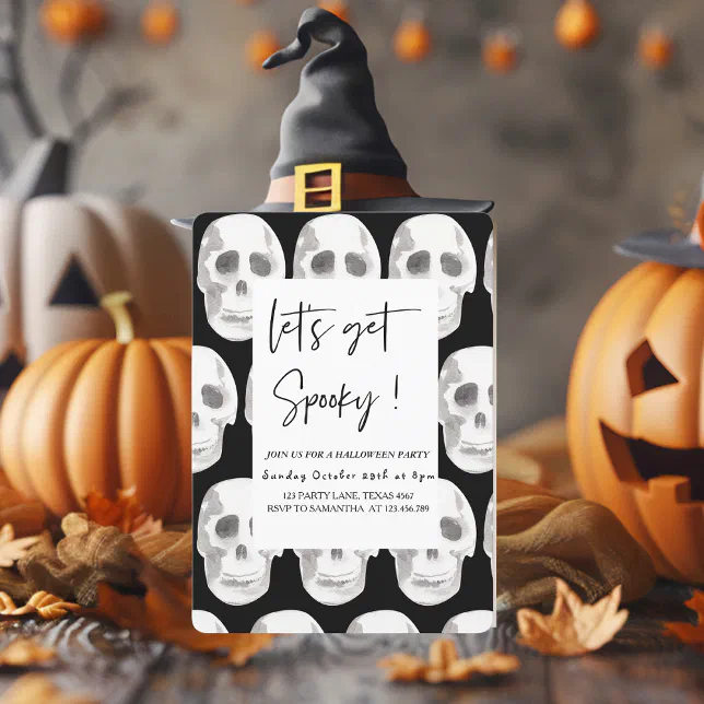 Scary Let's get Spooky | Halloween Party | Invitation | Zazzle