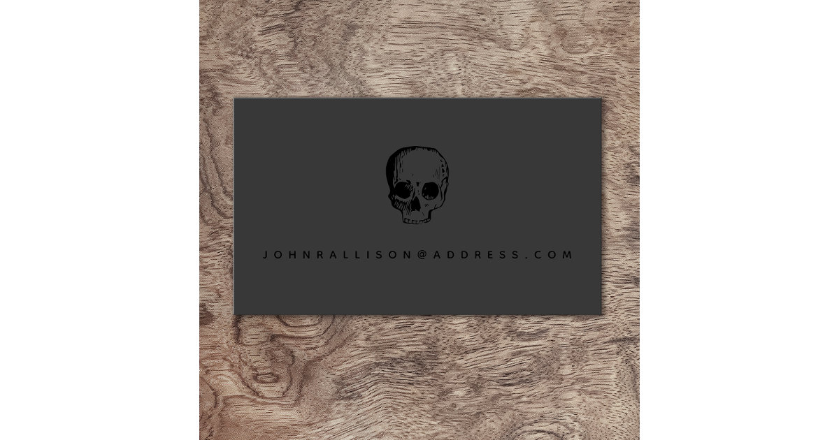 Scary Modern Skull Black Calling Card | Zazzle