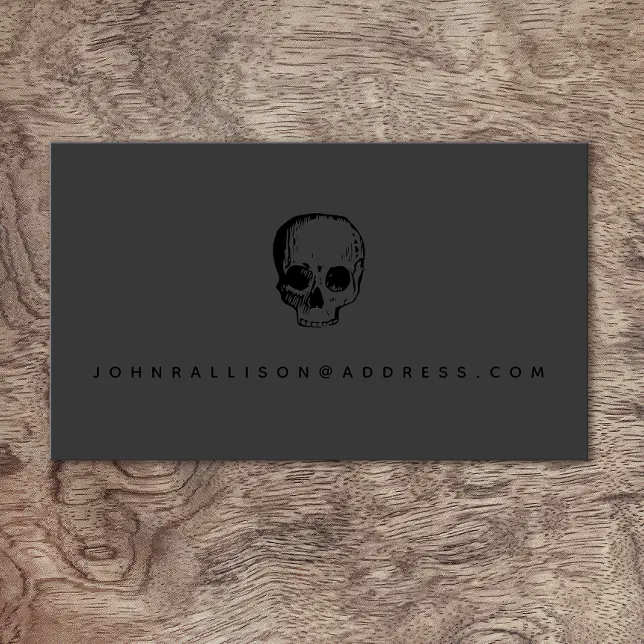 Scary Modern Skull Black Calling Card | Zazzle