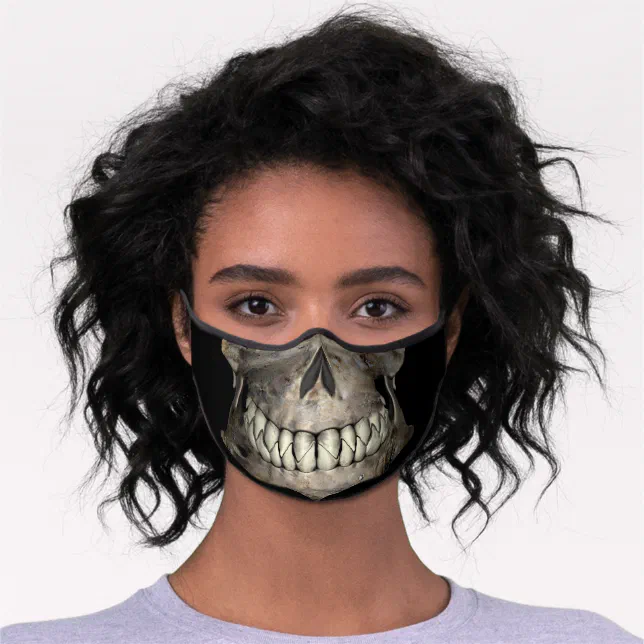scary motor skull mouth personalized premium face mask | Zazzle