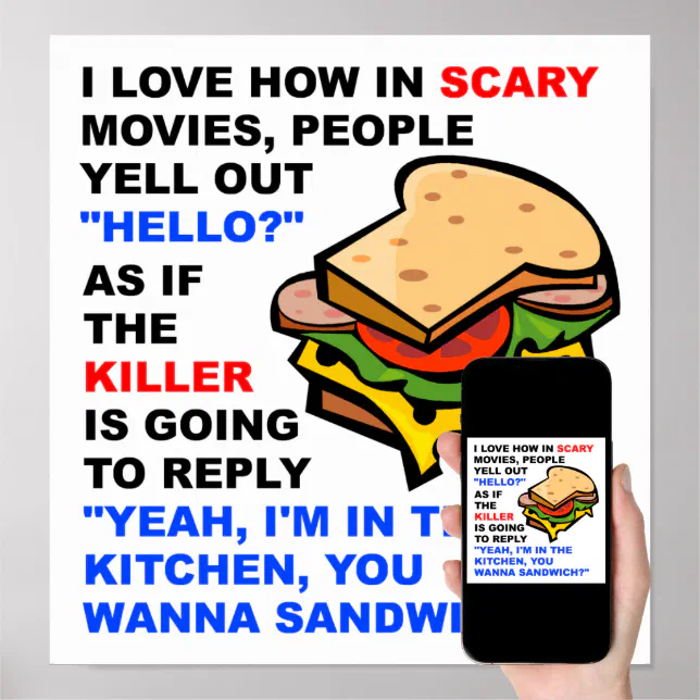 Scary Movie Hello Funny Poster | Zazzle