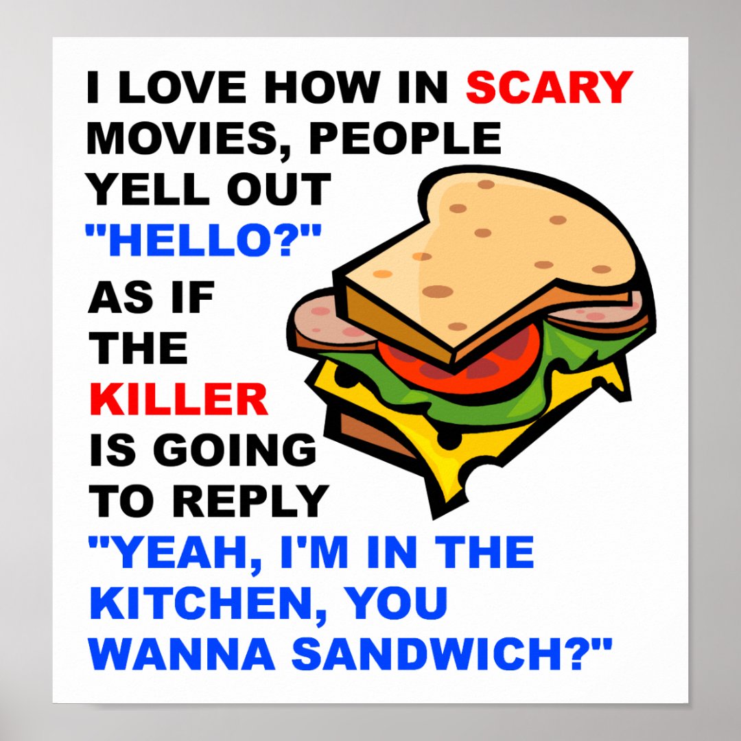 Scary Movie Hello Funny Poster | Zazzle