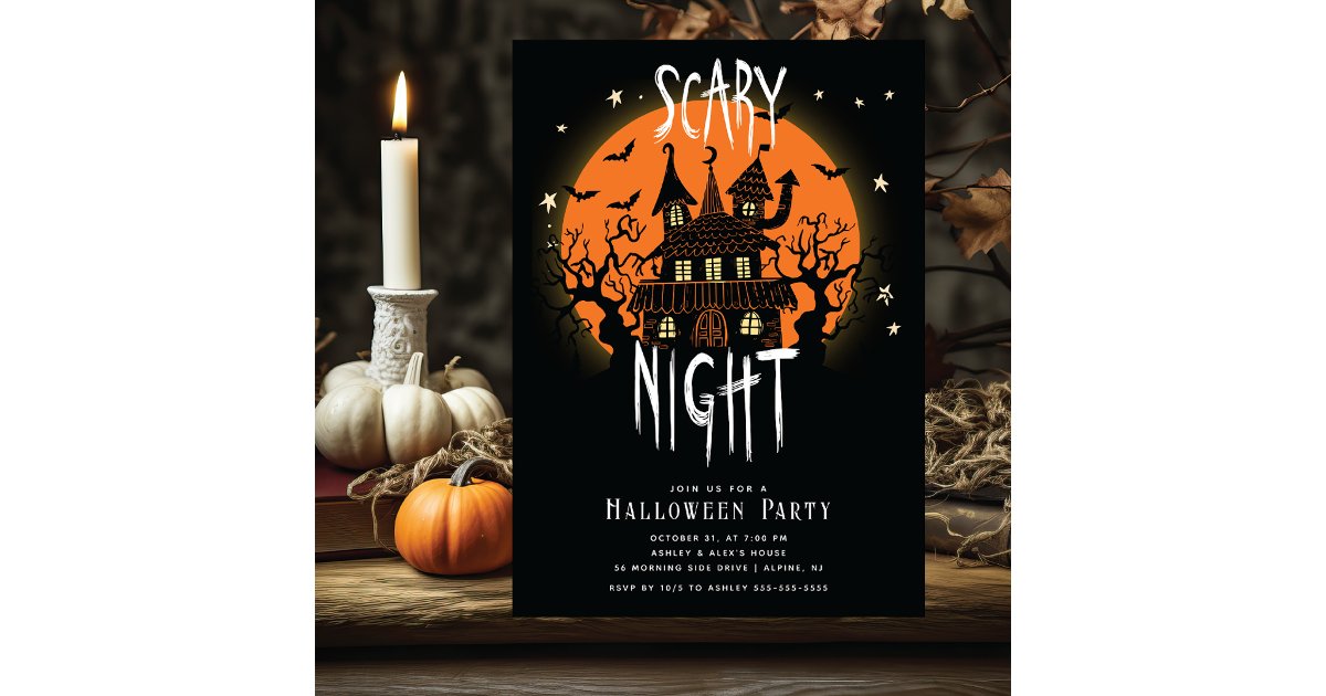 Scary Night Halloween Party Invitation | Zazzle