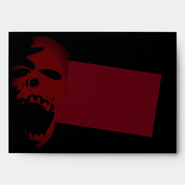 Scary Red Goth Skull Halloween Envelope | Zazzle