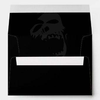 Scary Red Goth Skull Halloween Envelope | Zazzle