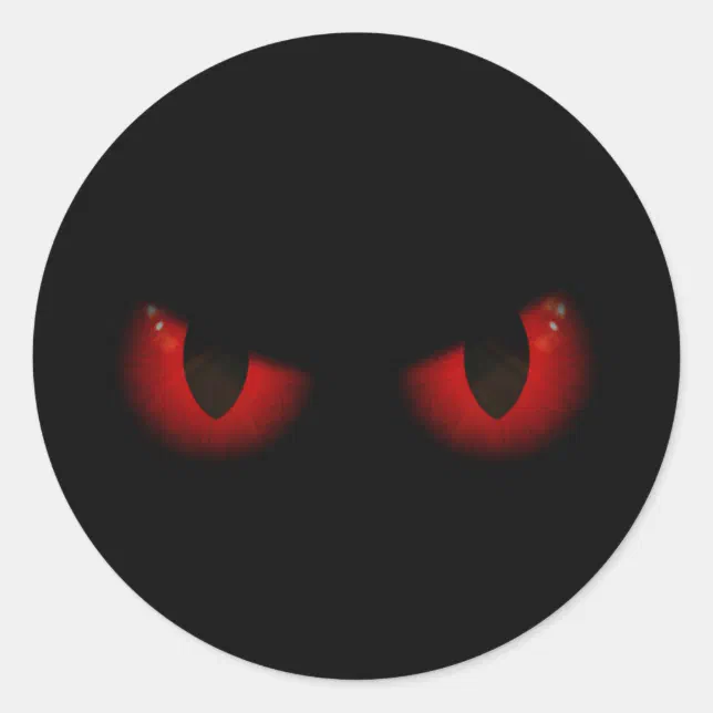 Scary Red Halloween Eyes Classic Round Sticker | Zazzle