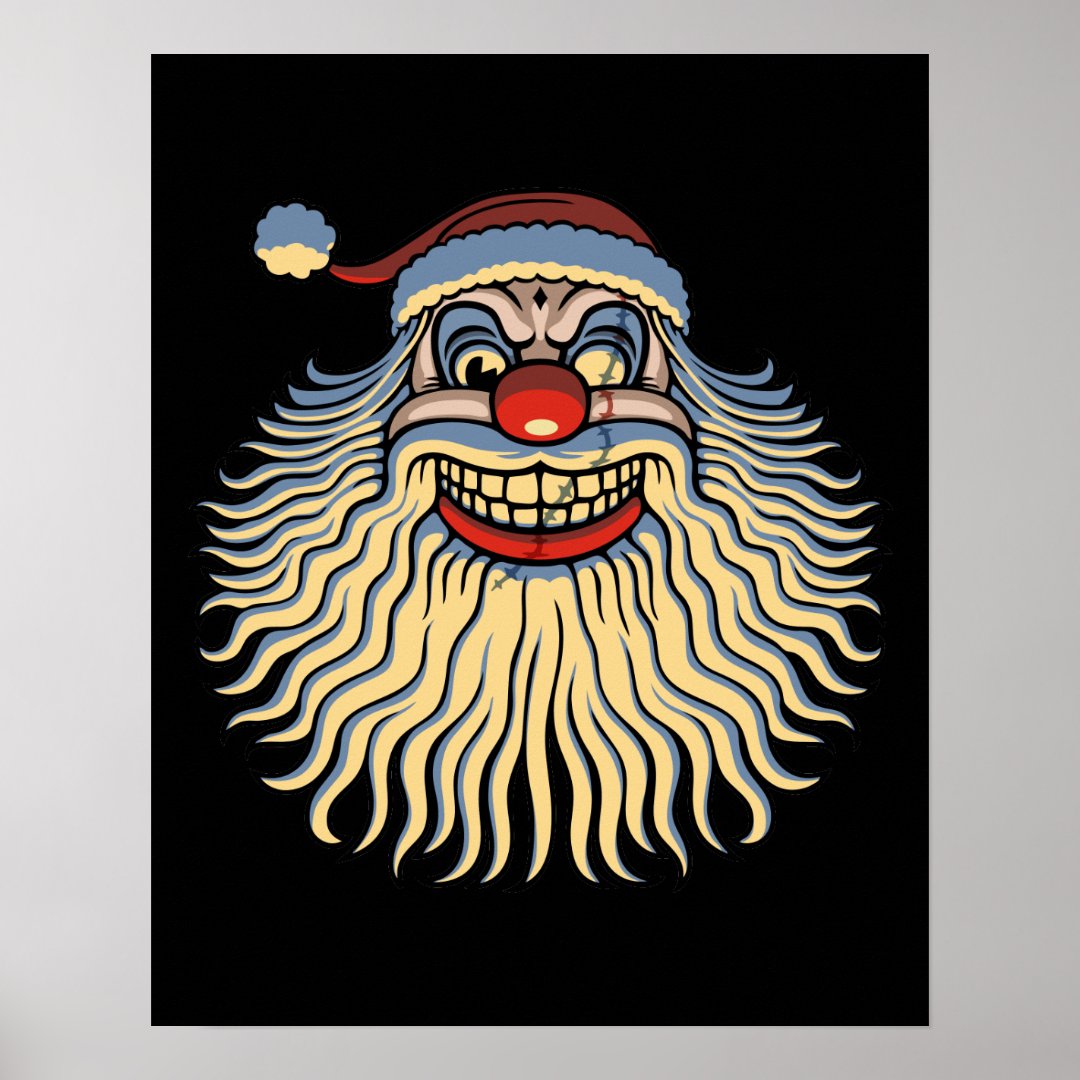 Scary Santa Clown Poster | Zazzle