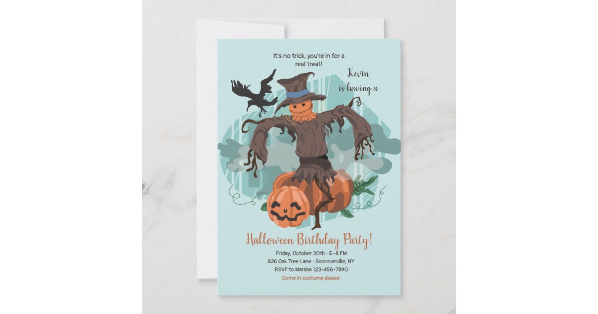 Scary Scarecrow Halloween Party Invitation | Zazzle