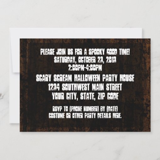 Scary Scream Halloween Party Invitation | Zazzle