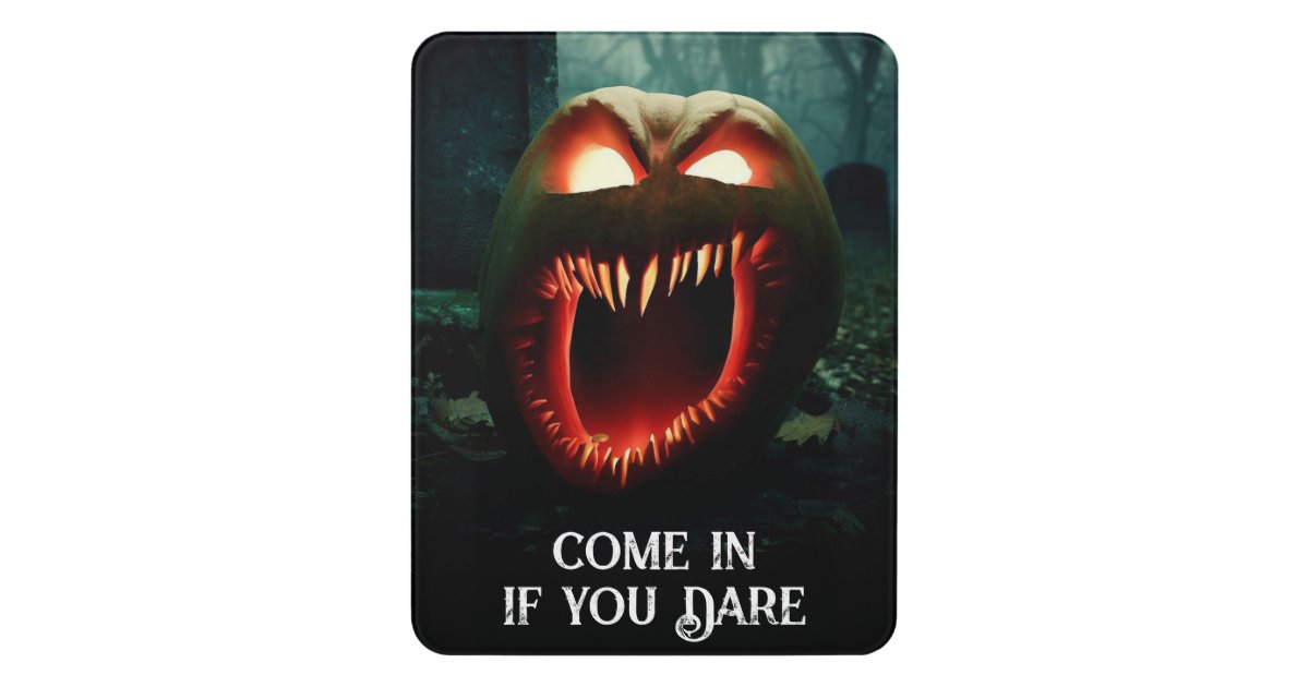 Scary Screaming Pumpkin Door Sign | Zazzle